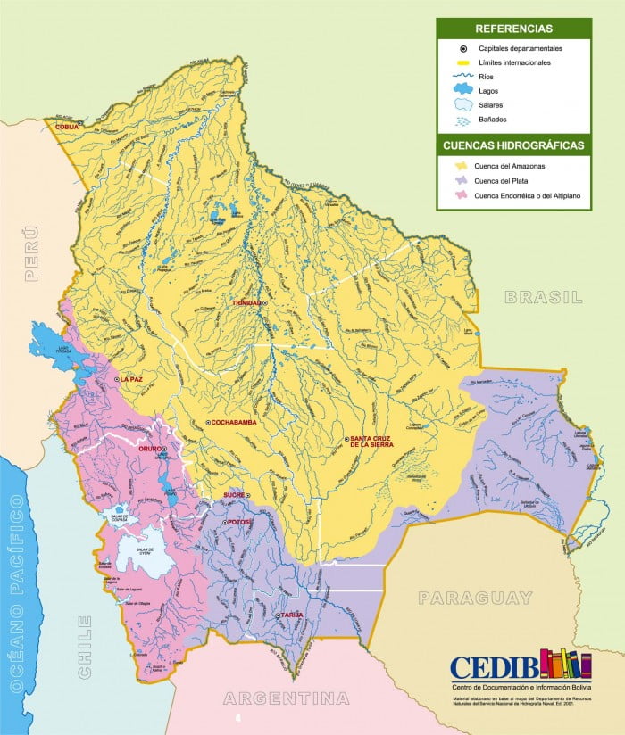 Mapa Grandes cuencas hidrográficas. Principales ríos y lagos - La nueva ...